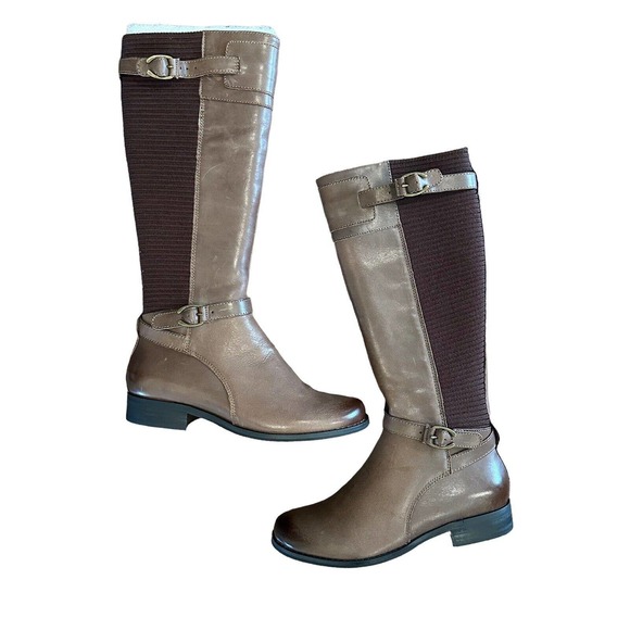 Aetrex | Shoes | New Aetrex Womens Chelsea Tall Lea Riding Boots Brown ...